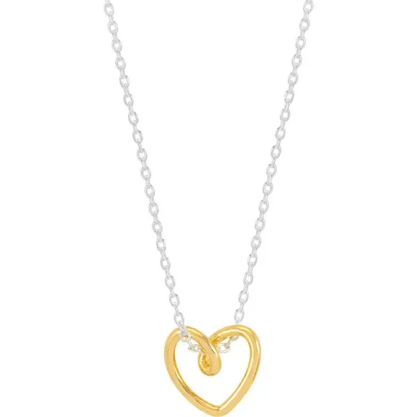 Estée Lauder Wire Heart Pendant Necklace - Gold And Silver
