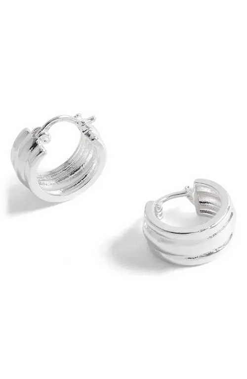 Estée Lauder Chunky Textured Hoop Earrings - Silver