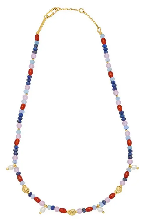 Estée Lauder Multi Bead Sea Shell And Pearl Necklace - Blue Multi