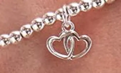 Estée Lauder Sienna Double Heart Beaded Stretch Bracelet
