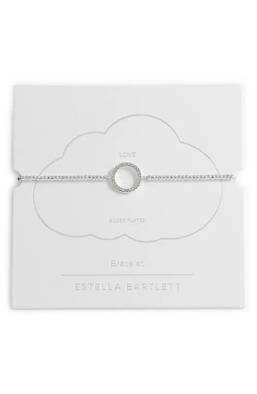 Estée Lauder Louise Cubic Zirconia Circle Slider Bracelet - Silver