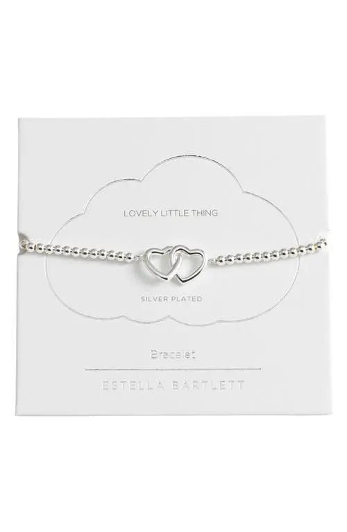 Estée Lauder Sienna Interlinking Hearts Beaded Bracelet - Silver