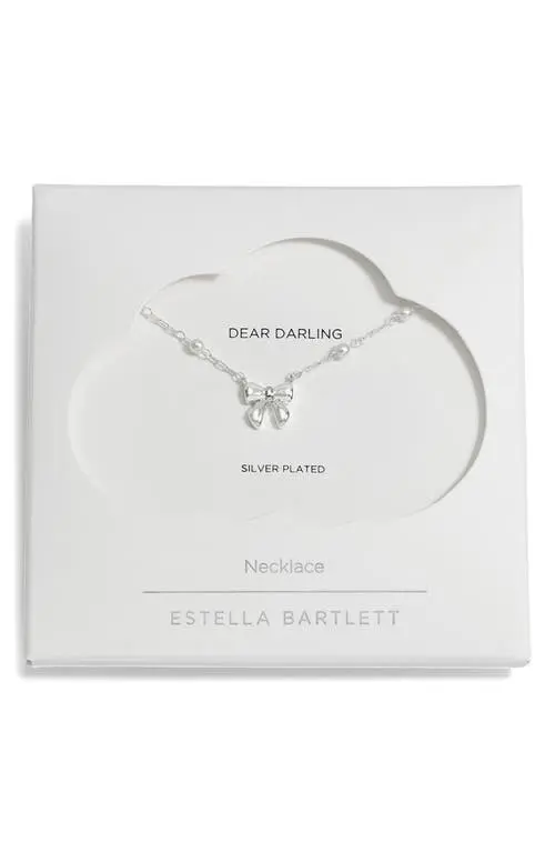 Estée Lauder Faux Pearl And Bow Necklace