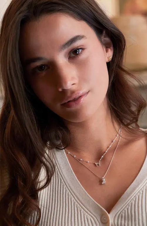 Estée Lauder Faux Pearl And Bow Necklace