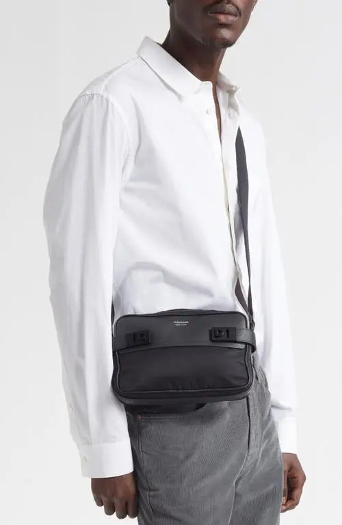 FERRAGAMO Twins Mixed Media Leather & Nylon Shoulder Bag - Nero