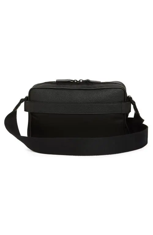 FERRAGAMO Twins Mixed Media Leather & Nylon Shoulder Bag - Nero