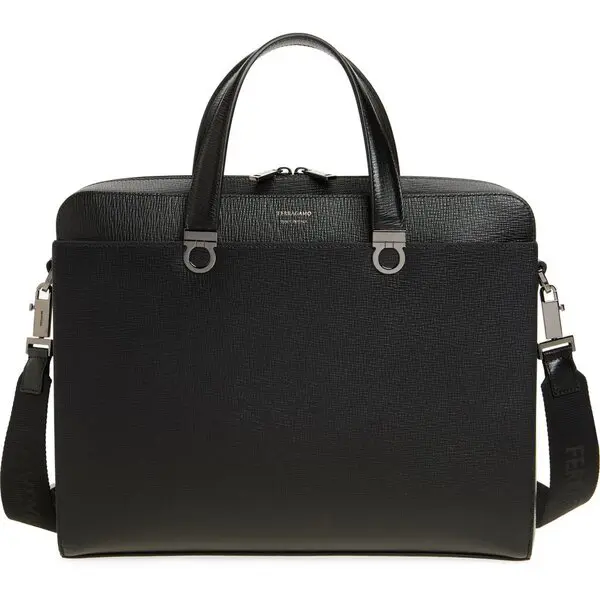 FERRAGAMO Leather Briefcase - Nero