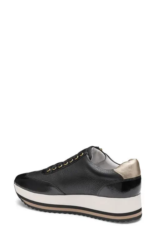 JOHNSTON & MURPHY COLLECTION Side-zip Platform Sneakers - Black Calfskin/patent Leather