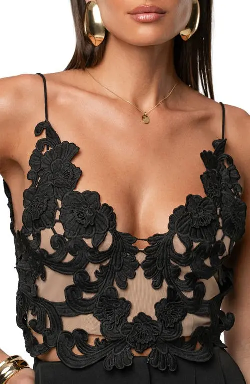 JLUXLABEL Embroidered Lace Crop Camisole