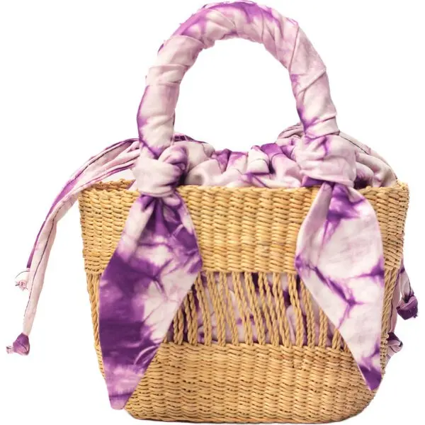 AKETEKETE Ayine Bag Mini - Natural W/purple Lining