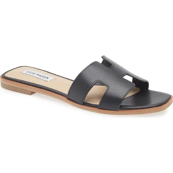 Steve Madden Hadyn Slide Sandal - Black Leather
