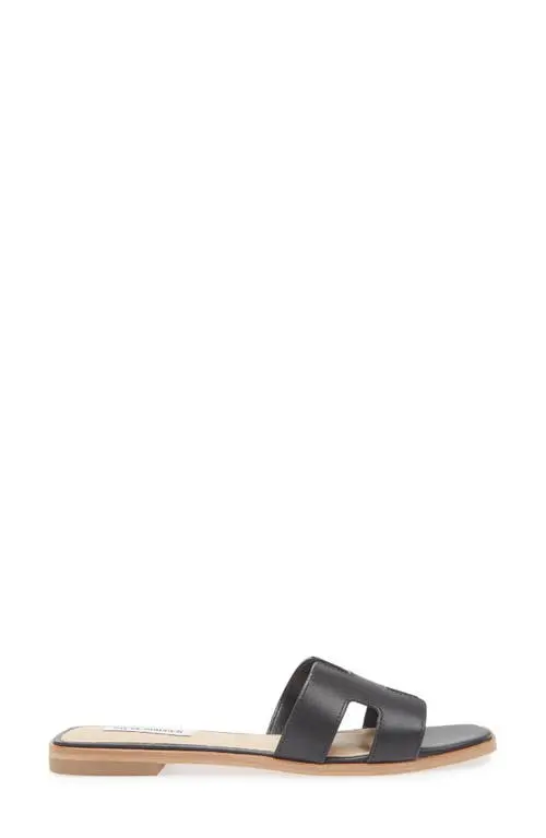 Steve Madden Hadyn Slide Sandal - Black Leather