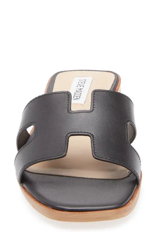 Steve Madden Hadyn Slide Sandal - Black Leather