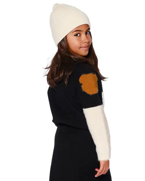 DEUX PAR DEUX Knitted Bear Intarsia Sweater - Black