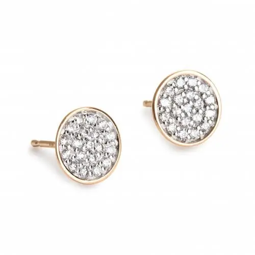 Ginette Ny Round Diamond Stud Earrings - White Diamonds