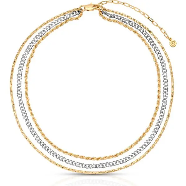 Ettika Mixed Layers Necklace - Gold And Silver