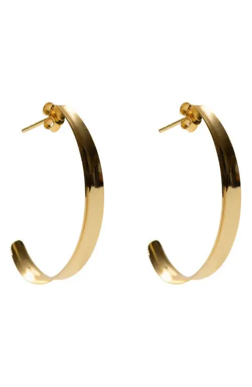 Argento Vivo Thin Concave Hoop Earrings - Gold