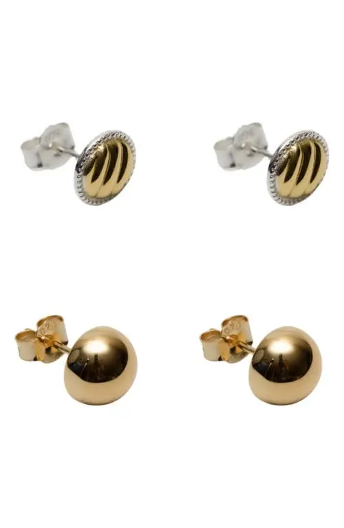 Argento Vivo Set Of Post Earrings - Gold