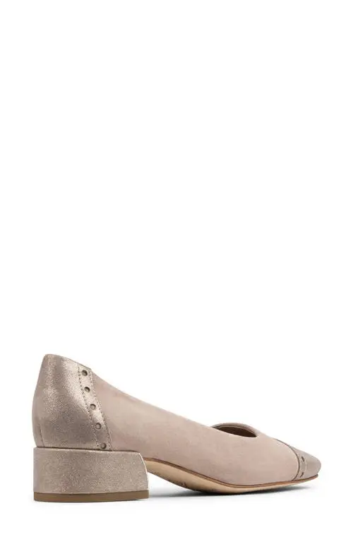 DONALD PLINER Cap-toe Block Heel Pumps - Taupe