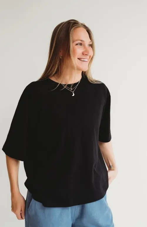 TURTLEDOVE LONDON Organic Cotton Elsie Oversized T-shirt - Black