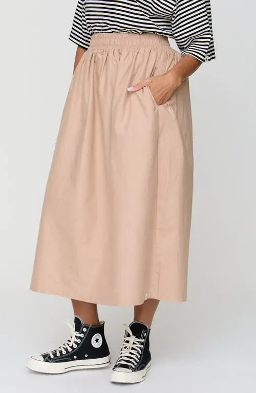 TURTLEDOVE LONDON Organic Cotton Midi Skirt - Beige