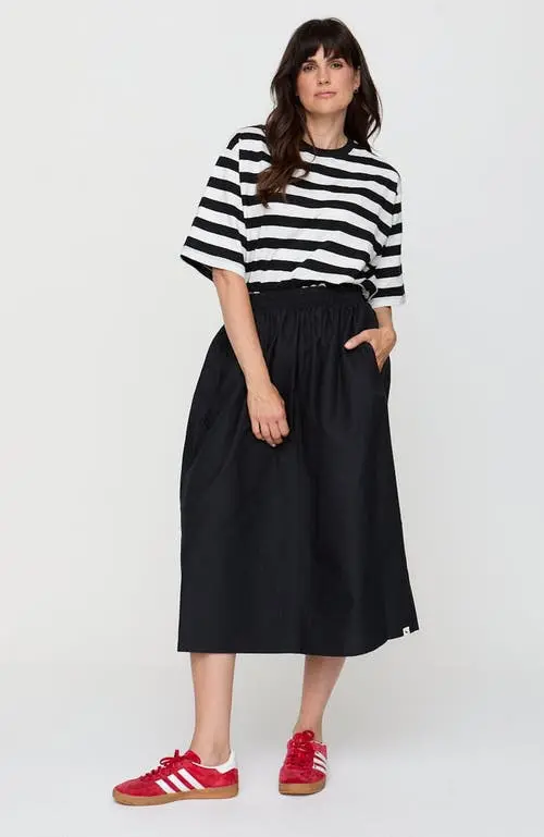 TURTLEDOVE LONDON Organic Cotton Midi Skirt - Black