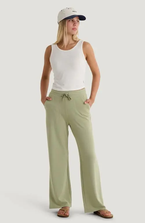 FREE FLY Lightweight Fleece Wide Leg Pants - Tea