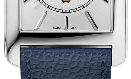 FREDERIQUE CONSTANT Classic Carrée Moonphase Leather Strap Watch - Blue