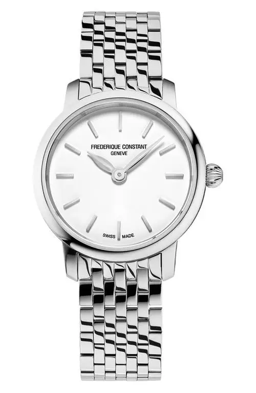 FREDERIQUE CONSTANT Classic Slimline Bracelet Watch - Silverone