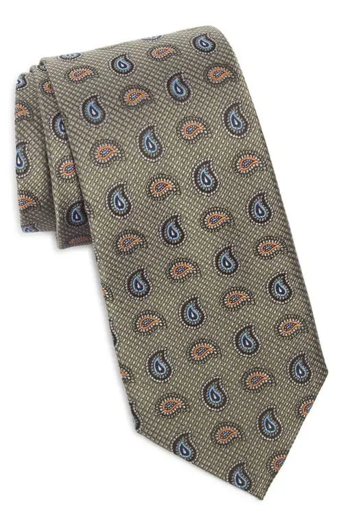 Nordstrom Paisley Silk Neck Tie - Green