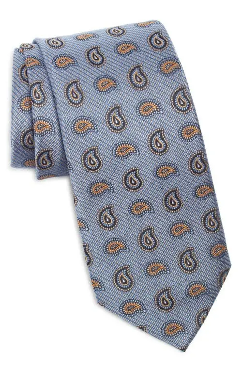 Nordstrom Paisley Silk Neck Tie - Light Blue