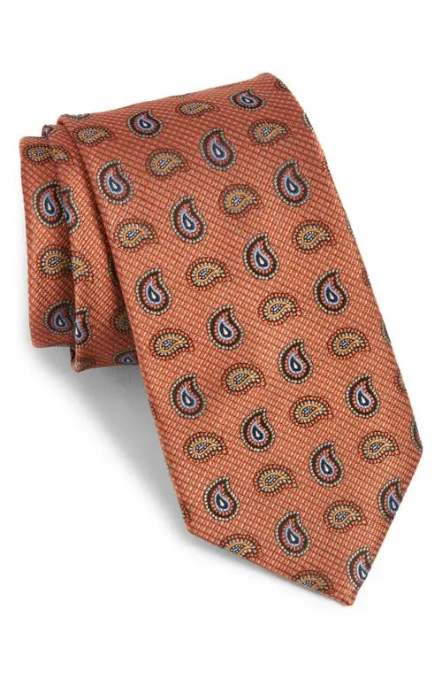 Nordstrom Paisley Silk Neck Tie - Orange