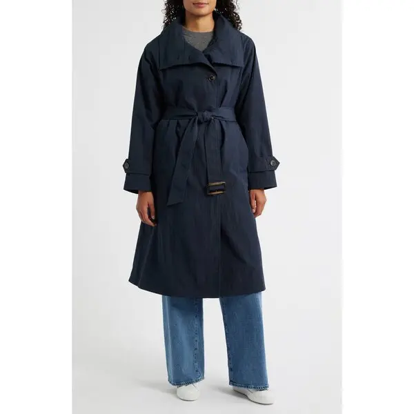 Bernardo Cotton Blend Trench Coat - Navy