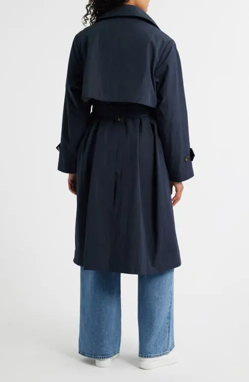 Bernardo Cotton Blend Trench Coat - Navy