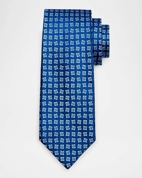 Charvet Geometric Square Silk Tie