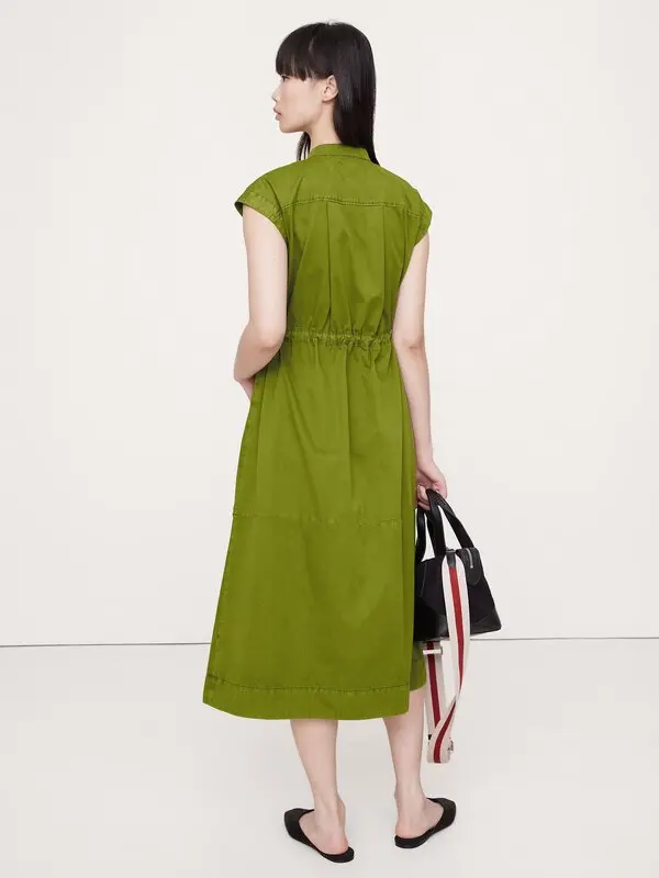 slim fit dress slacks Banana Republic Emerald Green Silk-Blend Shift Dress main image 0