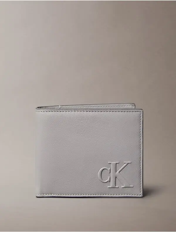 Calvin Klein Sculpted Impression Bifold Wallet With Coin Pouch - Formal Gray
