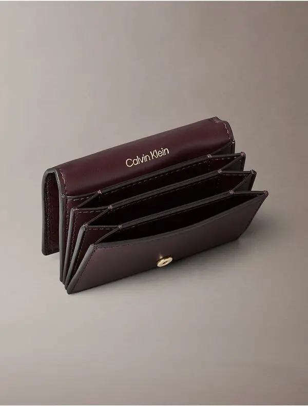 Calvin Klein Allover Emblem Logo Accordion Card Case - Fudge