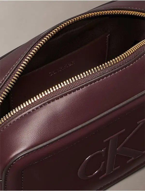 Calvin Klein Embossed Monogram Camera Bag - Fudge