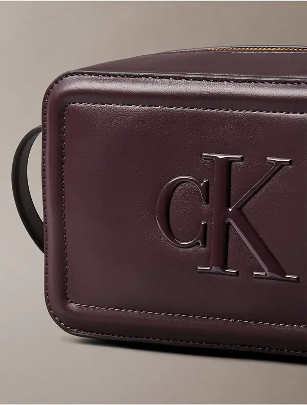 Calvin Klein Embossed Monogram Camera Bag - Fudge