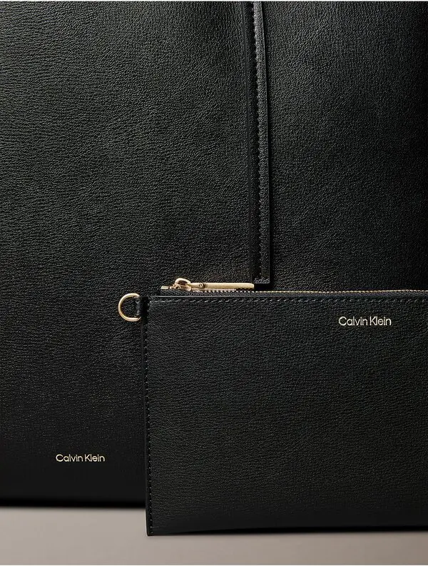 Calvin Klein Foil Logo Tote - Black/toasted Coconut