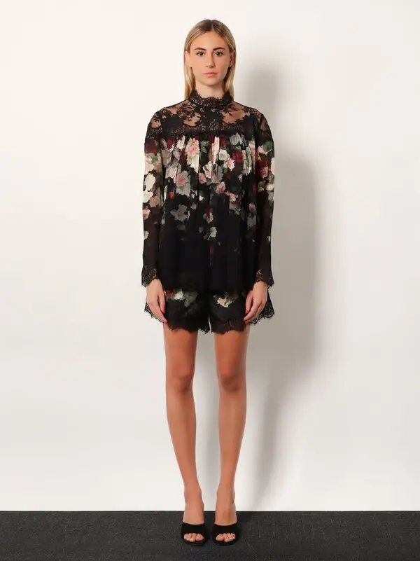 Zimmermann Hypnotic Lace Yoke Viscose Blouse