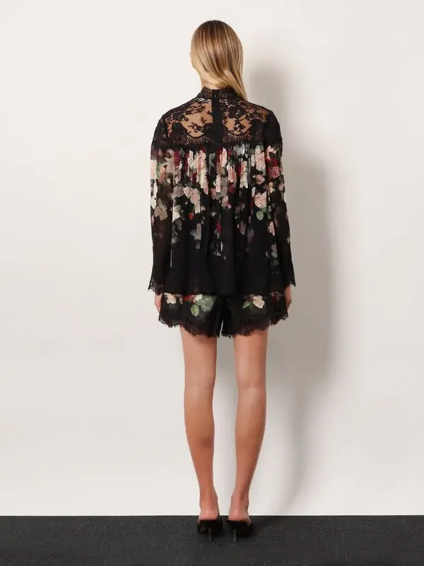 Zimmermann Hypnotic Lace Yoke Viscose Blouse