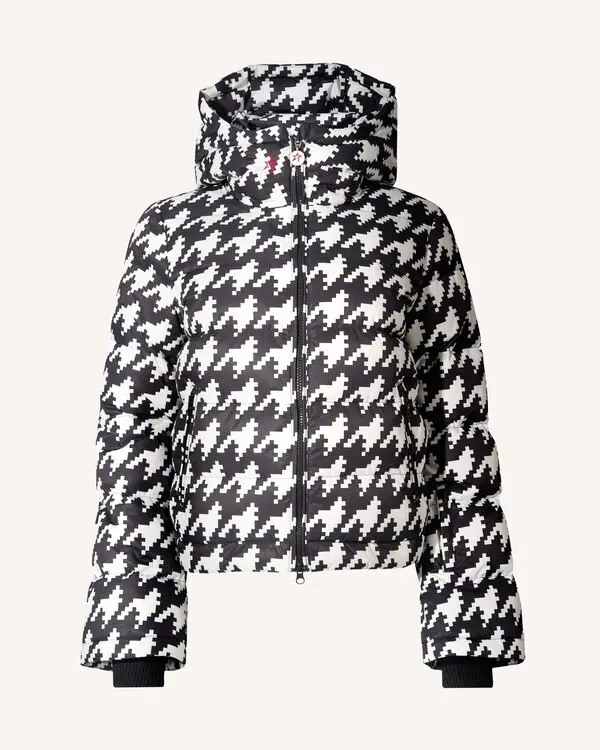 Perfect Moment Metallic Polar Flare Down Jacket - Snow-white-houndstooth-black-snow-white