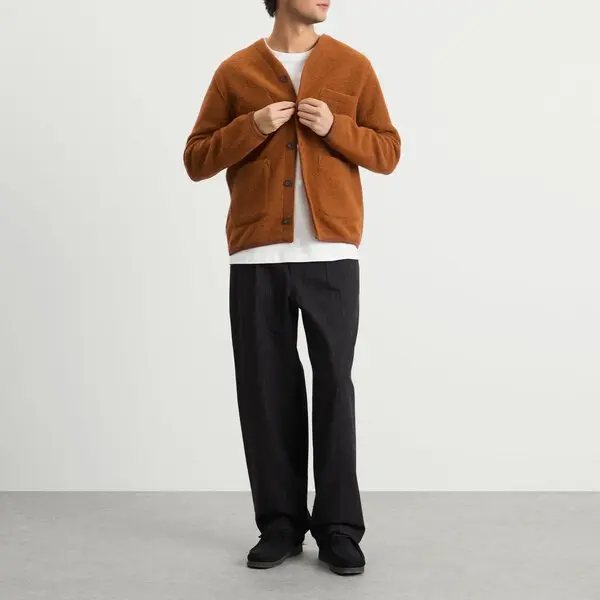 Universal Works Wool Fleece Cardigan - Rust
