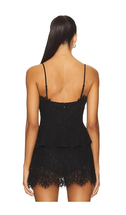 AFRM Ari Lace Peplum Top - Black