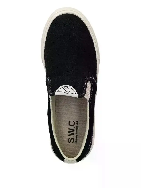 S.W.C STEPNEY WORKERS CLUB Lister Optical Suede Sneakers - Black