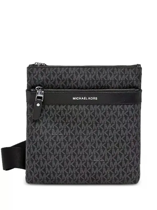 Michael Kors Hudson Monogram Messenger Bag - Black