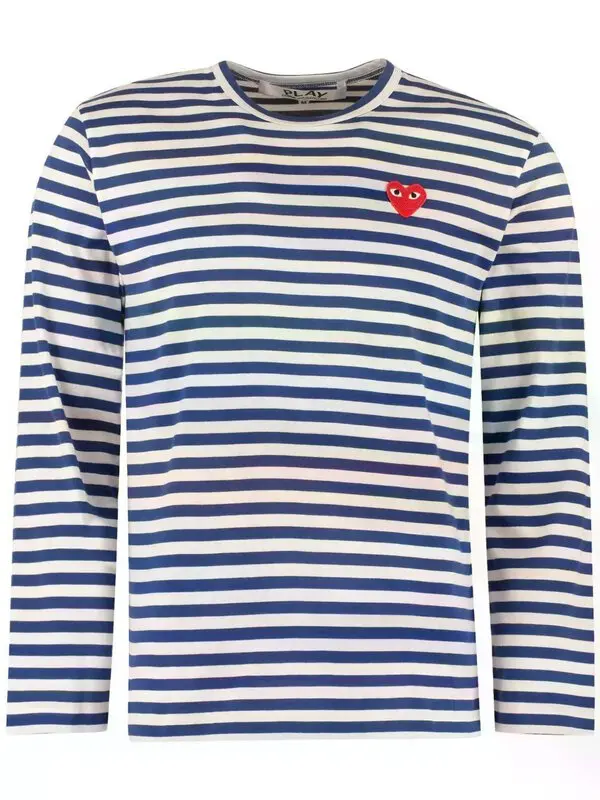 Play Comme Des Garcon Logo-appliqué T-shirt - Blue