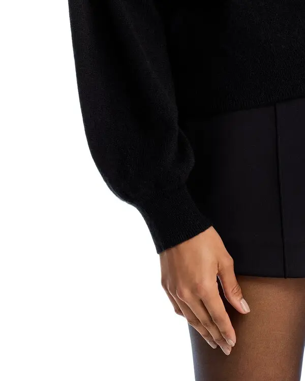 Aqua Cashmere Crystal Trim Crewneck Sweater